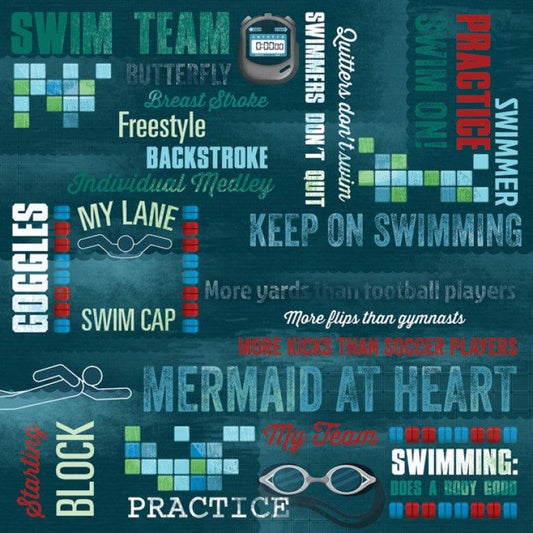 Karen Foster Design | Swim On Collage Scrapbook Paper